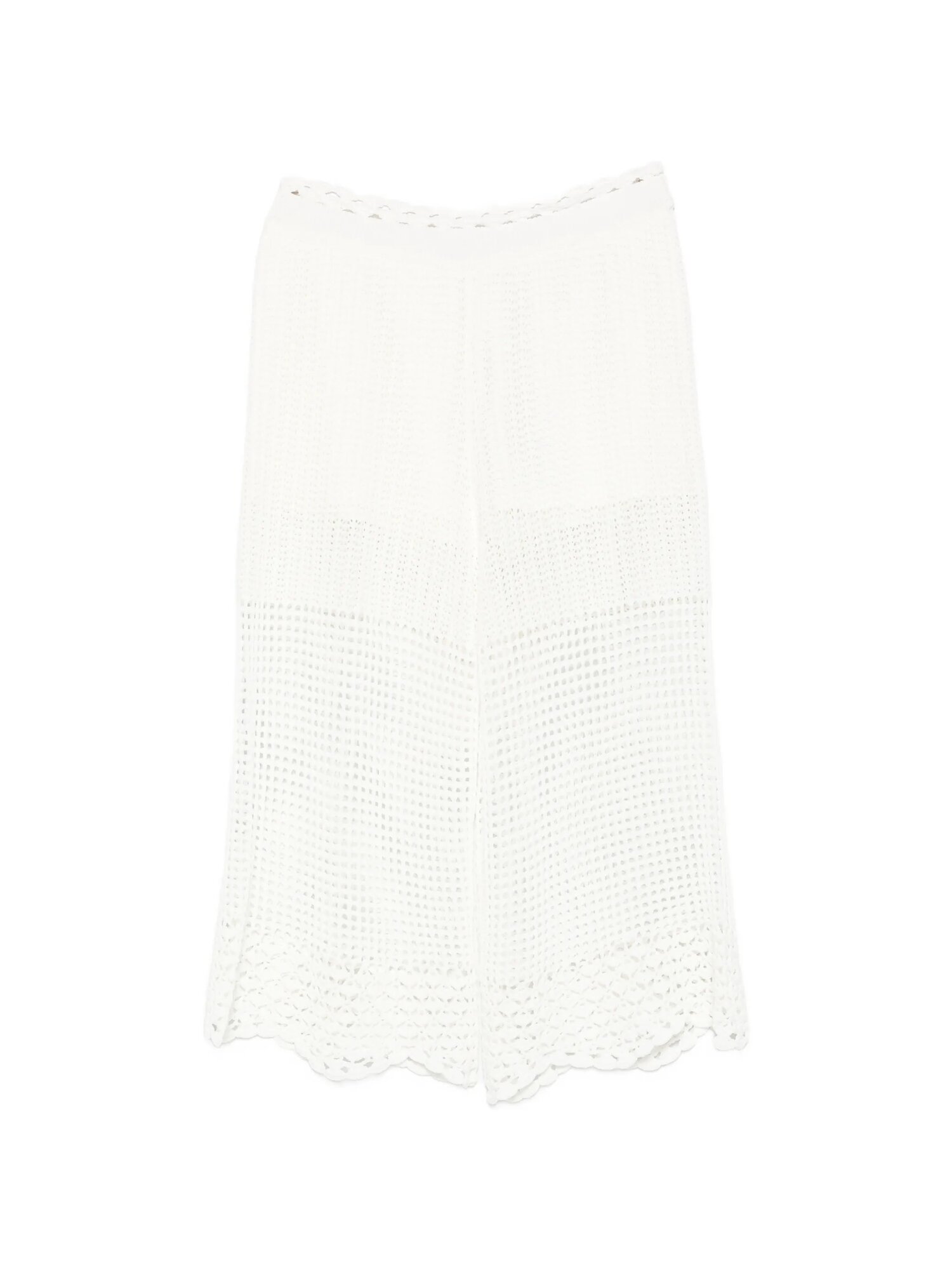 Брюки Crochet-knit scalloped-hem trousers
