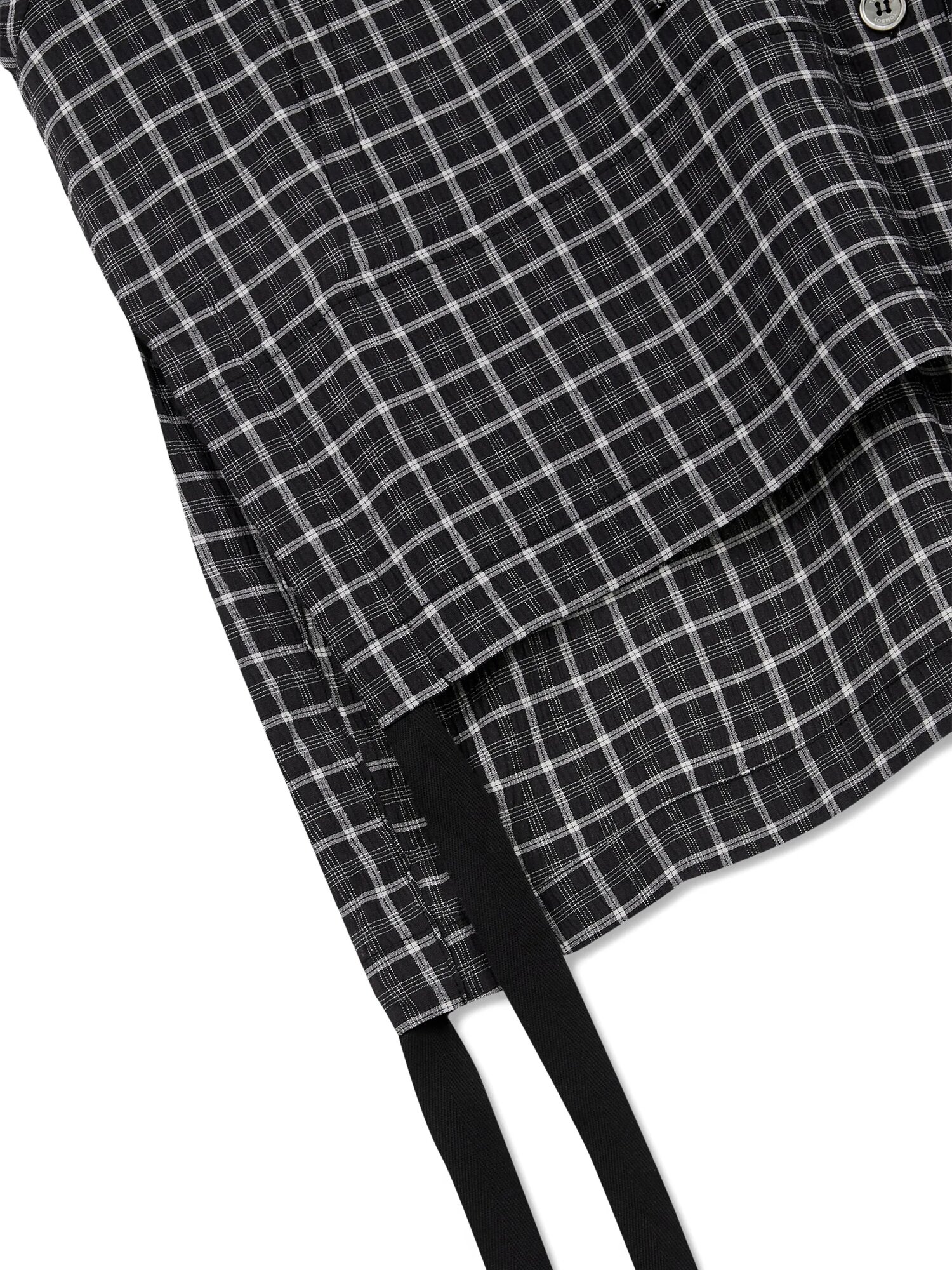 Рубашка STUDIO TOMBOY Check-pattern hooded shirt, размер OneSize, черный — фото 1