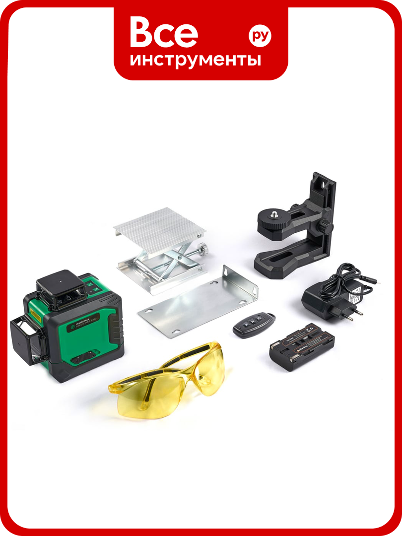 Лазерный уровень INSTRUMAX GL 3-360 Master SET IM0174 мультипризменный зеленый луч автоматическое выравнивание