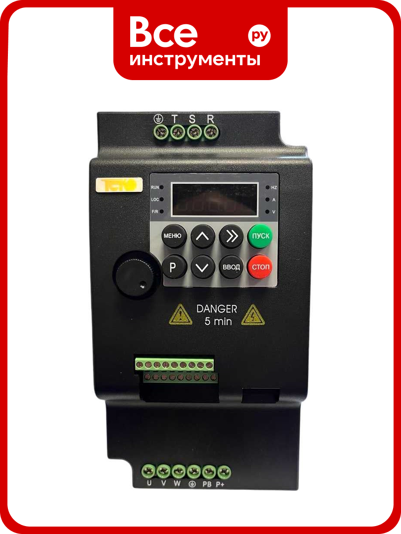 Частотный преобразователь K-DRIVE KD-100-4T-1, 5GB выходной ток 4 А, перегрузочная способность от 150 процентов