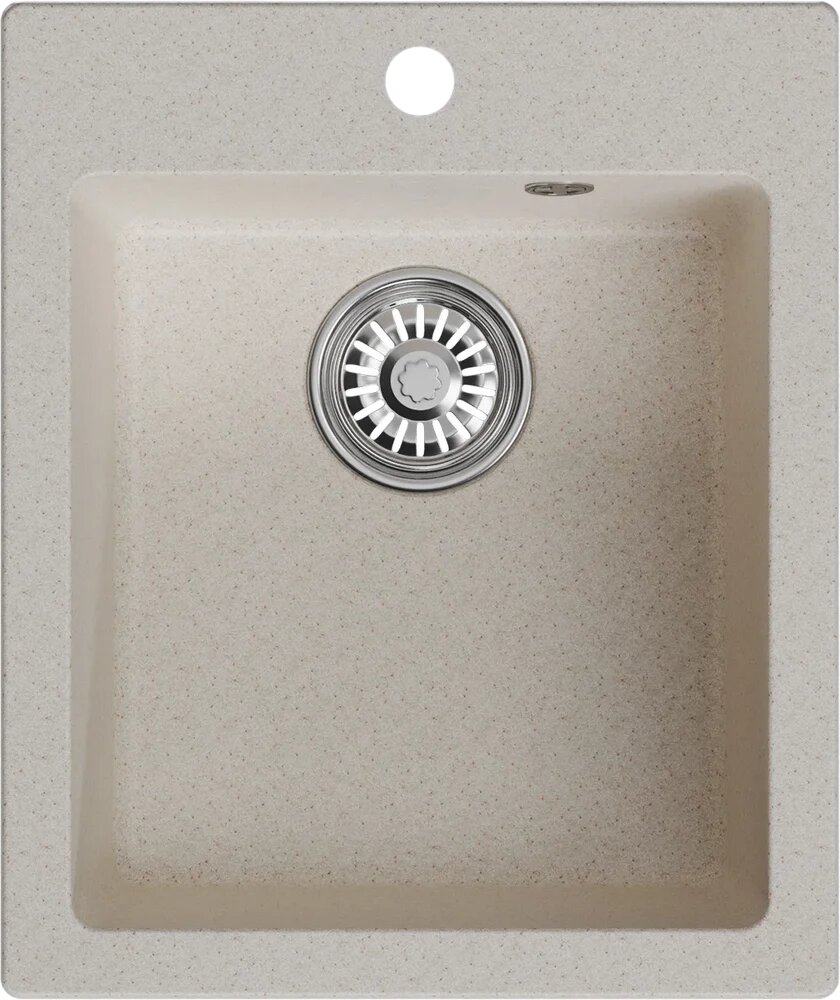 Мойка кухонная Mixline ML-GM14 мраморная, 42x50, прямоугольная, мойка для кухни, бежевая, матовая
