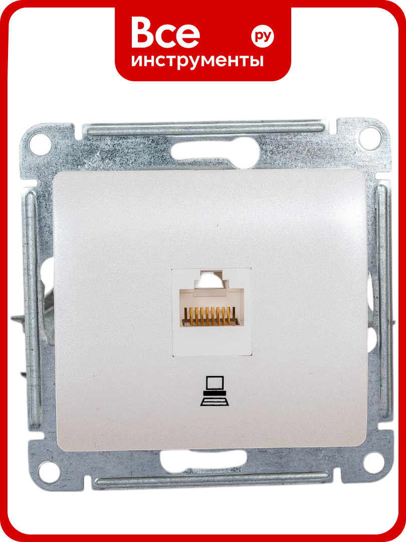 Компьютерная розетка Systeme Electric Glossa Перламутр RJ45 кат.5E SE GSL000681K для удобного
