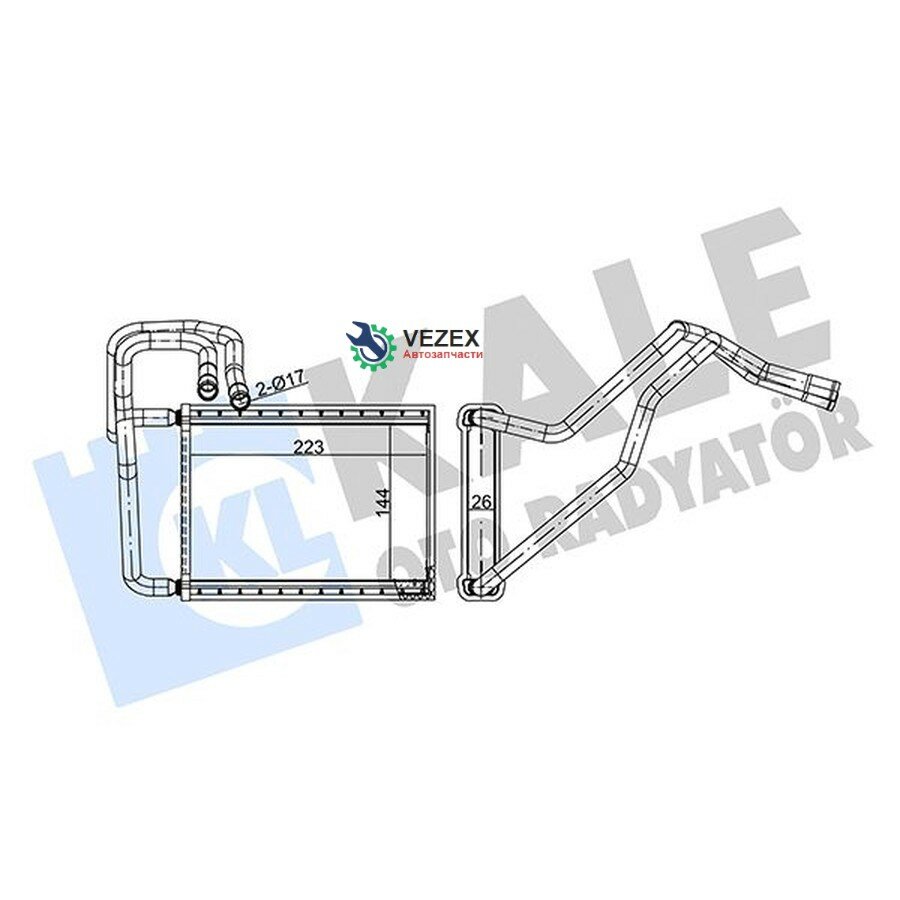 KALE 347405 Радиатор отопителя