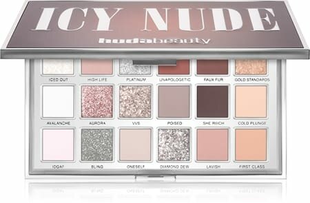 Тени для век huda beauty icy nude, 16.1 г, 18 цветов