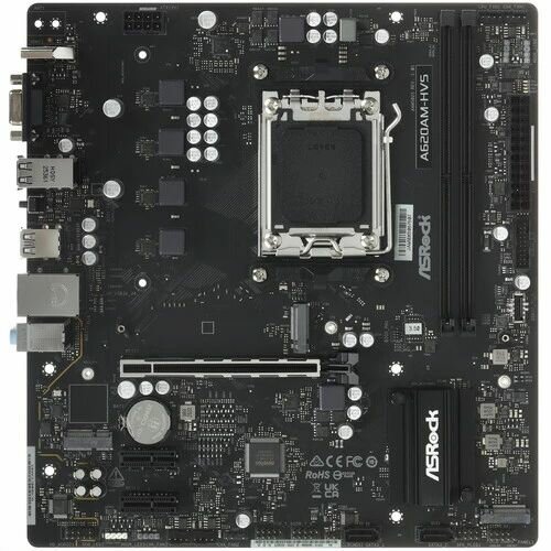 Материнская плата ASRock A620AM-HVS - AM5, AMD A620A, 2xDDR5-6400 МГц, 1xPCI-Ex16, 2xM.2, Micro-ATX
