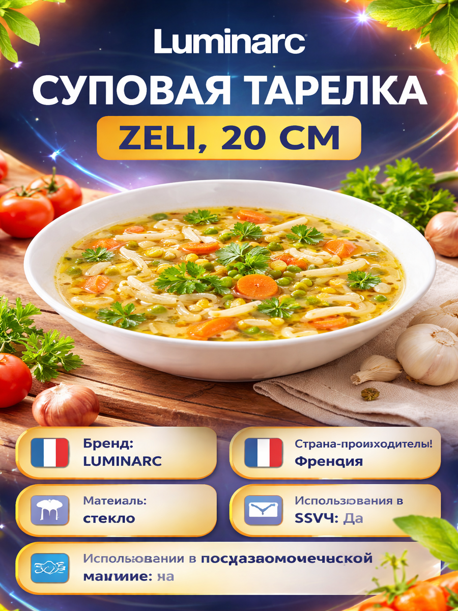 Тарелка суповая Luminarc Zeli, 20см