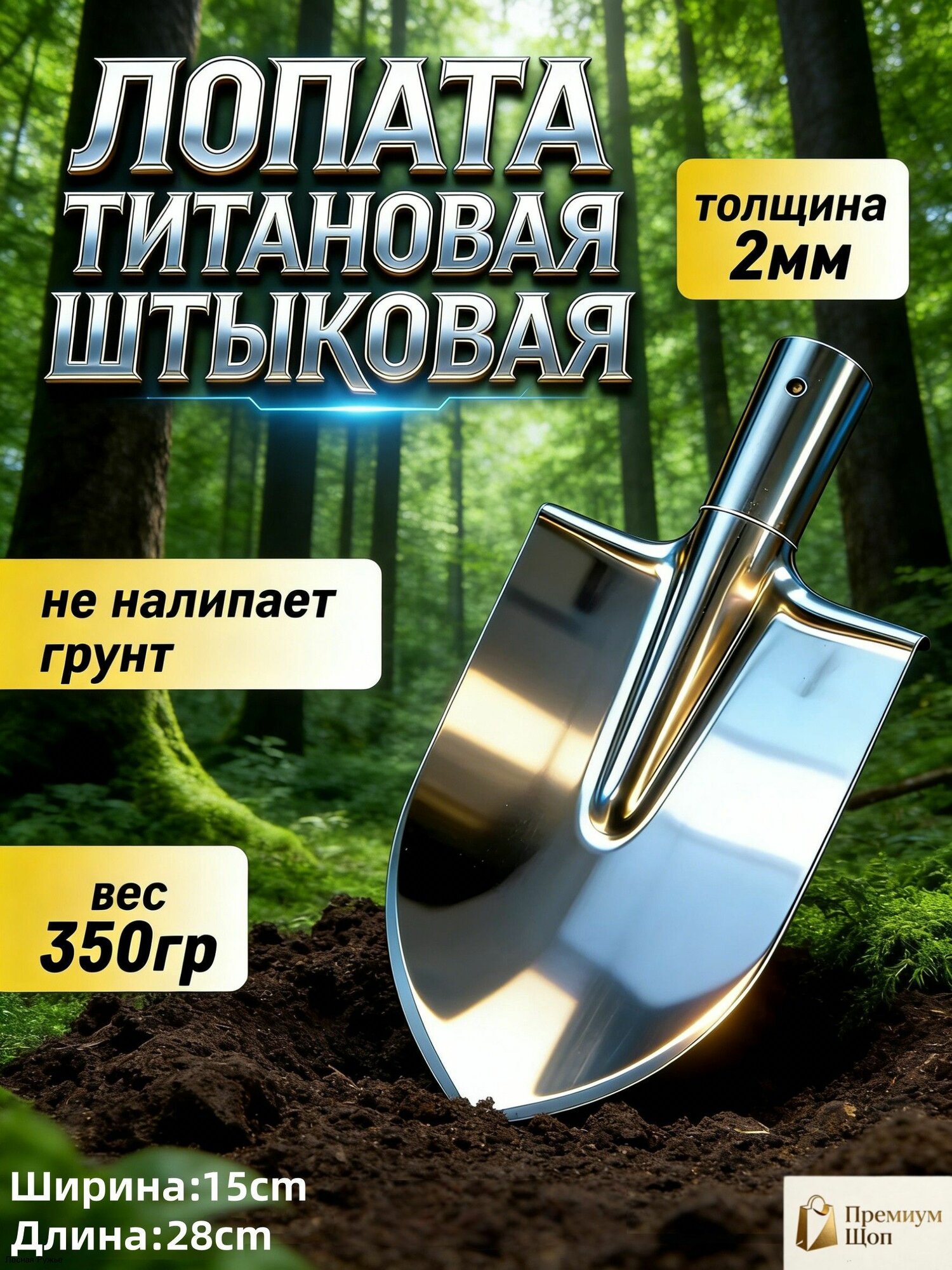 Лопата посадочная, универсальная 15 см сталь