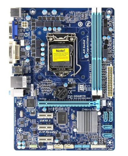 Материнская плата S-1155 Gigabyte GA-H61MA-D3V REV:2.0 PCI-E/2xDDR3/SVGA/DVI/USB3.0/GbLAN/Sb/mATX