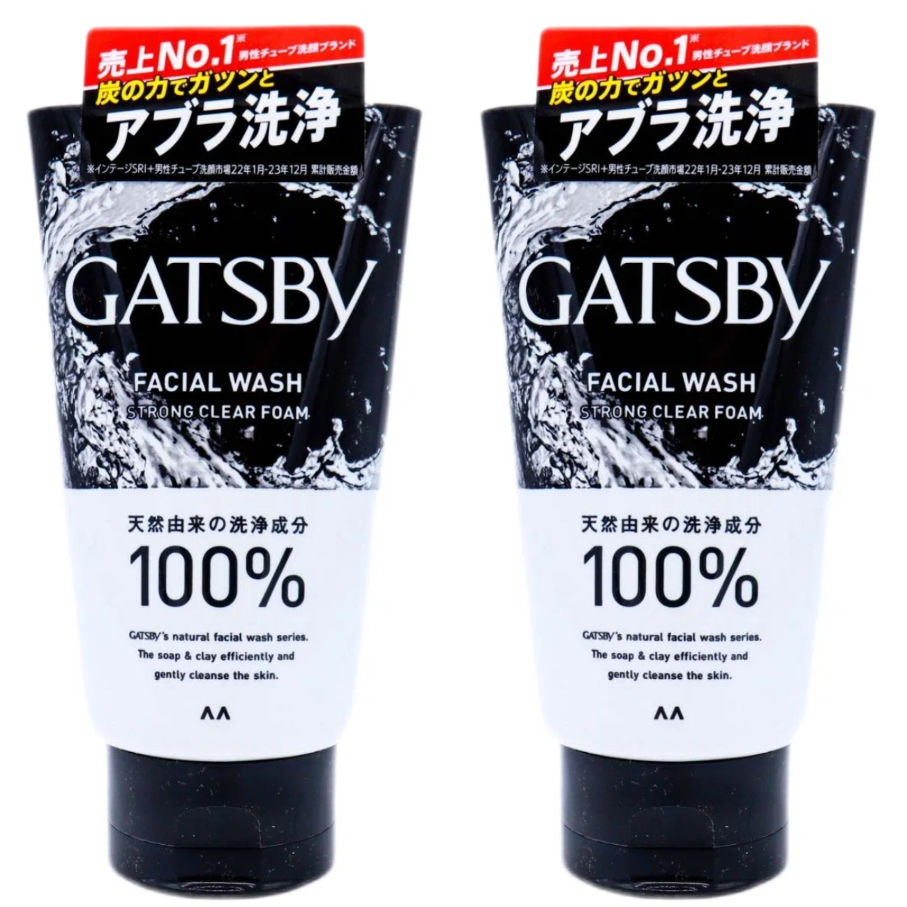 Крем-пенка Mandom мужская, матирующая Men’s Gatsby Strong Clear Foam для умывания, 130 г, 2 штуки