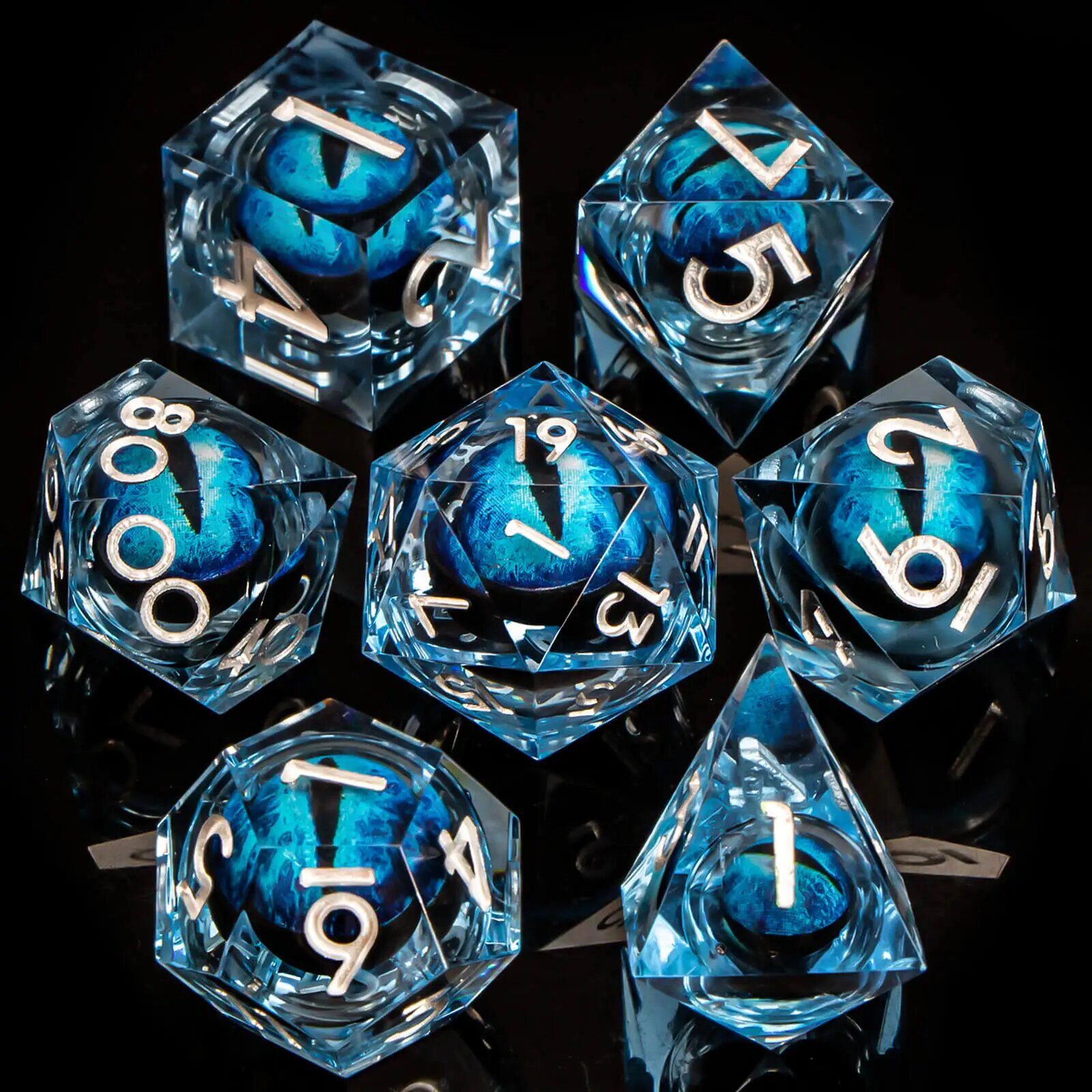 Набор кубиков D&D Dragon Eye, синий, YYAN-051
