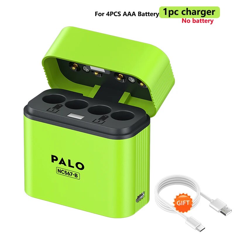 PALO Зарядное устройство для батареек AA/AAA 4/8/12 слотов 4slot AAA charger