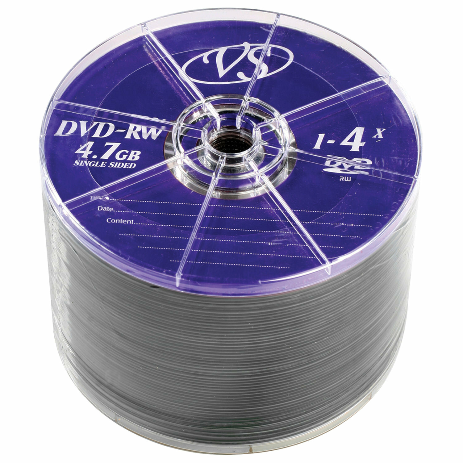 Компакт-диск VS DVD-RW, 4,7 гб, 4x, 50 шт, Bulk, DVDRWB5001 (VSDVDRWB5001)