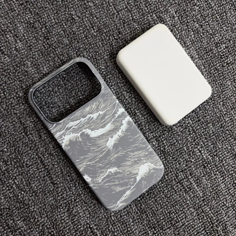 Роскошный чехол для телефона из поликарбоната с текстурой карбона для iPhone17 Про, Серый, F5