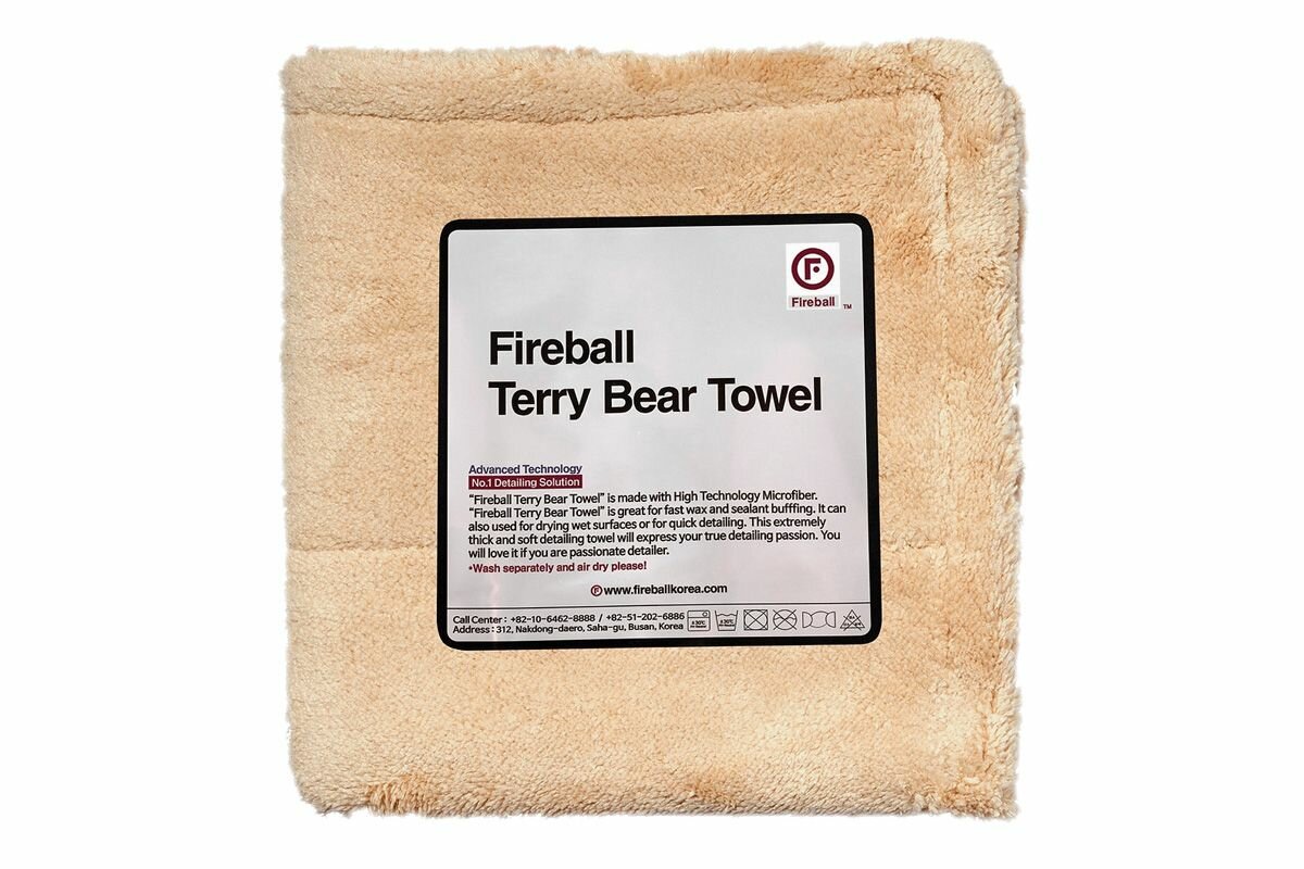 Микрофибра плюшевая без краев 40x80 Terry Bear Buffing Towel 800 gsm FIREBALL
