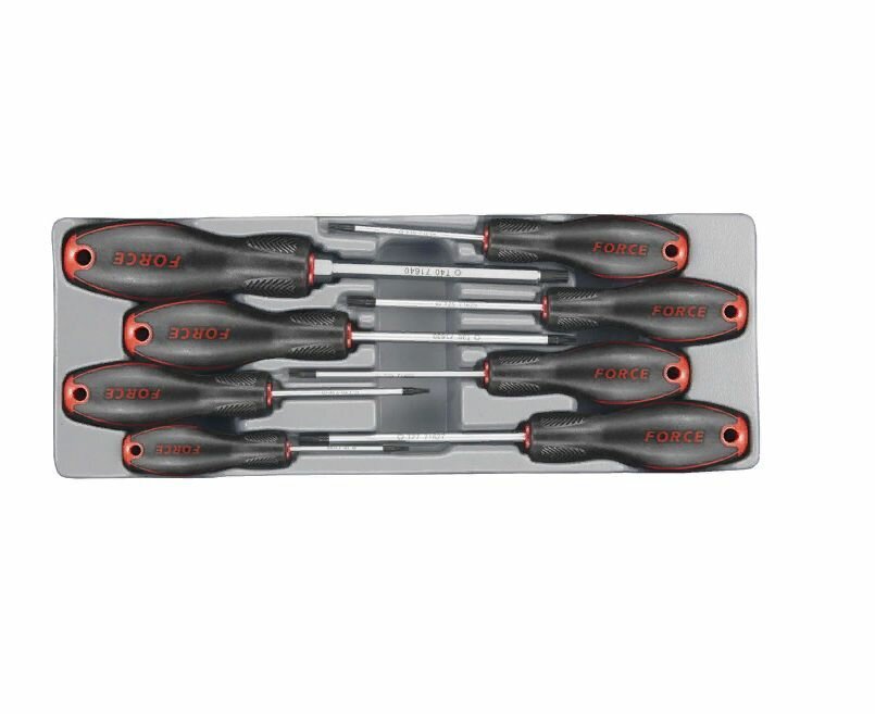 Набор отверток с внешней 6-ти лучевой звездой Torx (Т8-Т40) 8 предметов FORCE 2086T