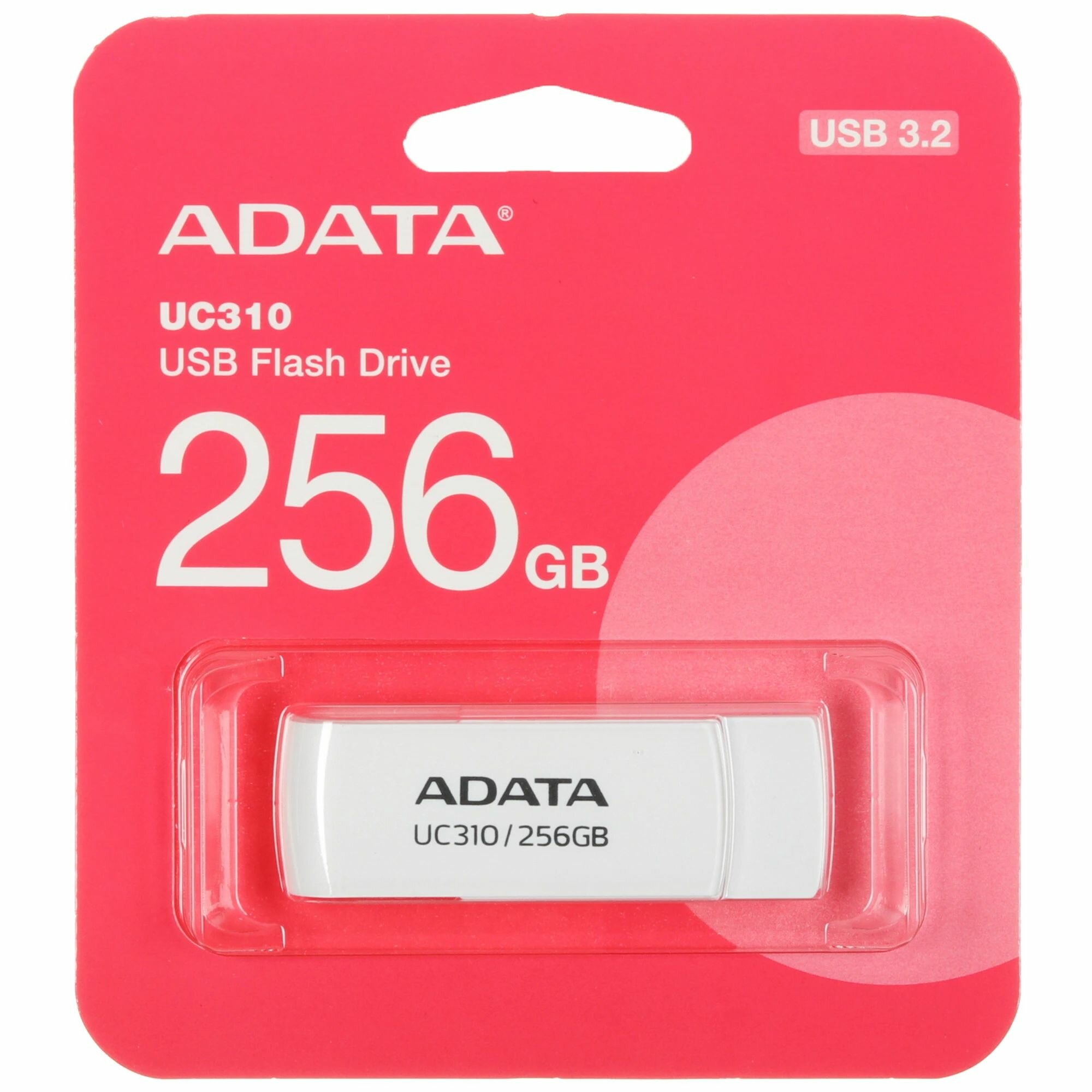 Память USB Flash 256 ГБ A-DATA UC310 (UC310-256G-RWH) - USB3.2, USB Type-A, чтение до - 100 МБ/с