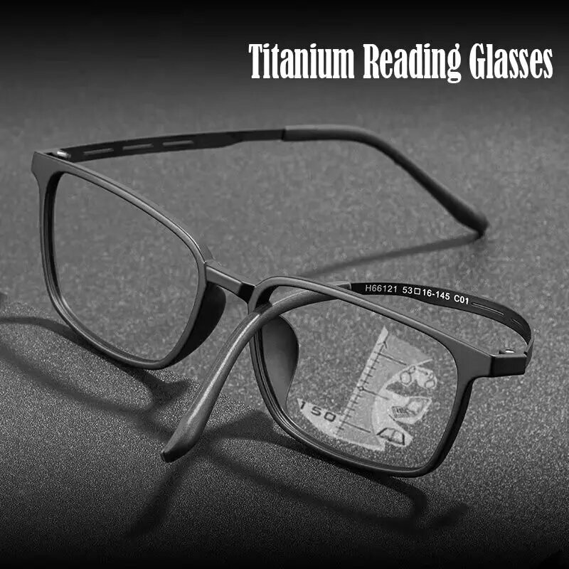 Progressive reading glasses EIDEHUA titanium anti-blue light +200