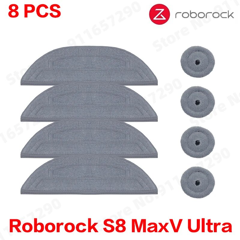 8 шт. Щетки для Roborock S8 MaxV Ultra, серые