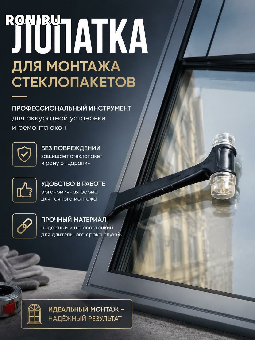 Лопатка для монтажа стеклопакетов — инструмент для аккуратной установки стеклопакетов при сборке и ремонте окон