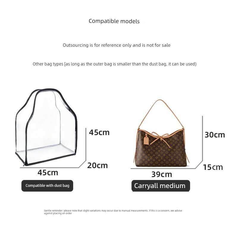 Прозрачная пылезащитная сумка для среднего размера аксессуаров Louis Vuitton Monogram Carry-All