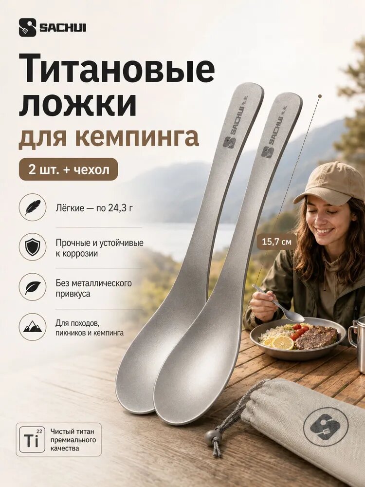 Вилка-ложка походная, кол-во предметов: 2шт
