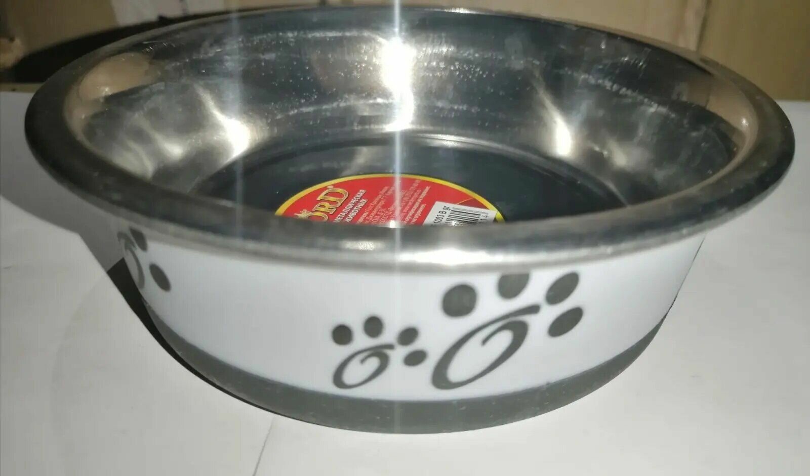 Миска металлическая Leonardo для кошек/собак "Фьюжн" Серая 0,4 л PF-1003B