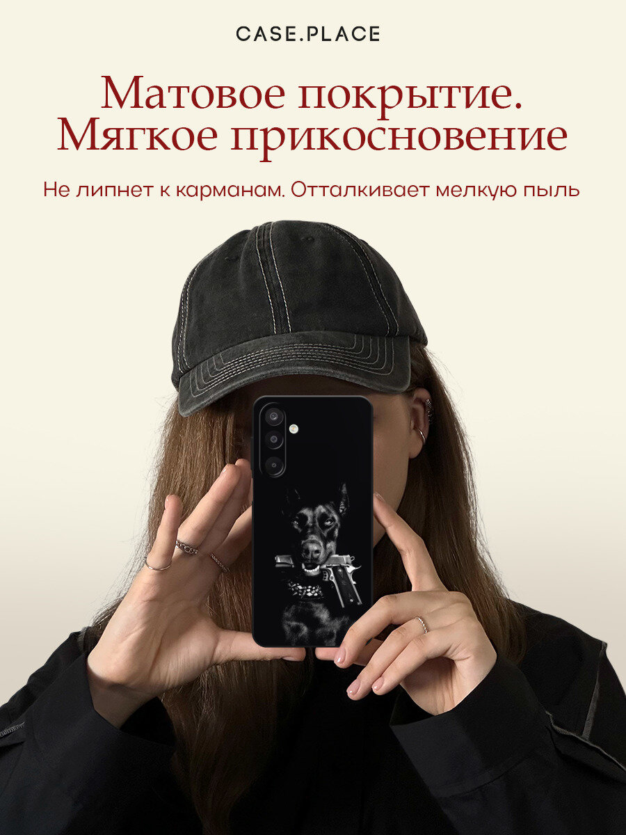 Чехол на Samsung Galaxy M16 / Самсунг M16 с принтом Доберман — фото 1