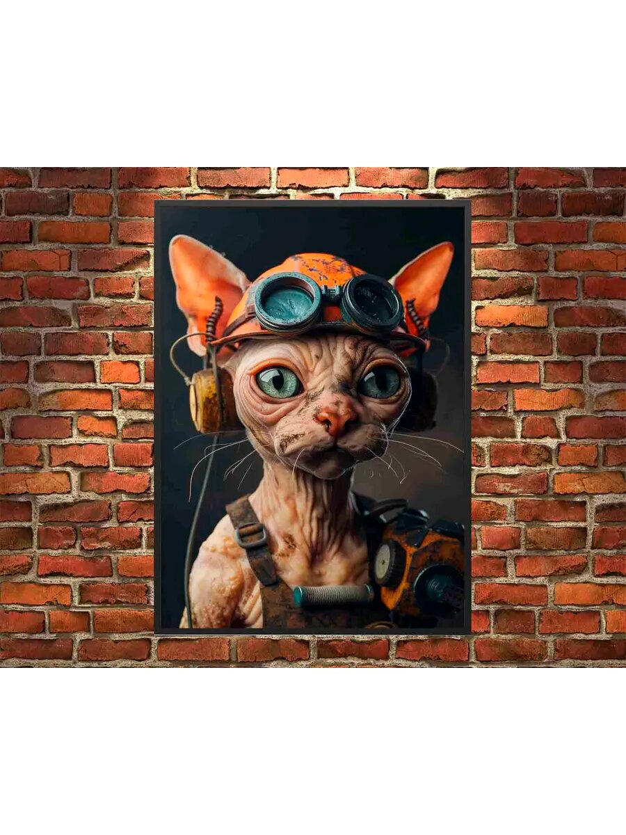 Сфинкс-кот-строитель 1, Плакат 30x42см