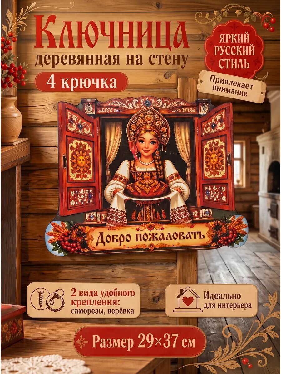 Ключница настенная деревянная