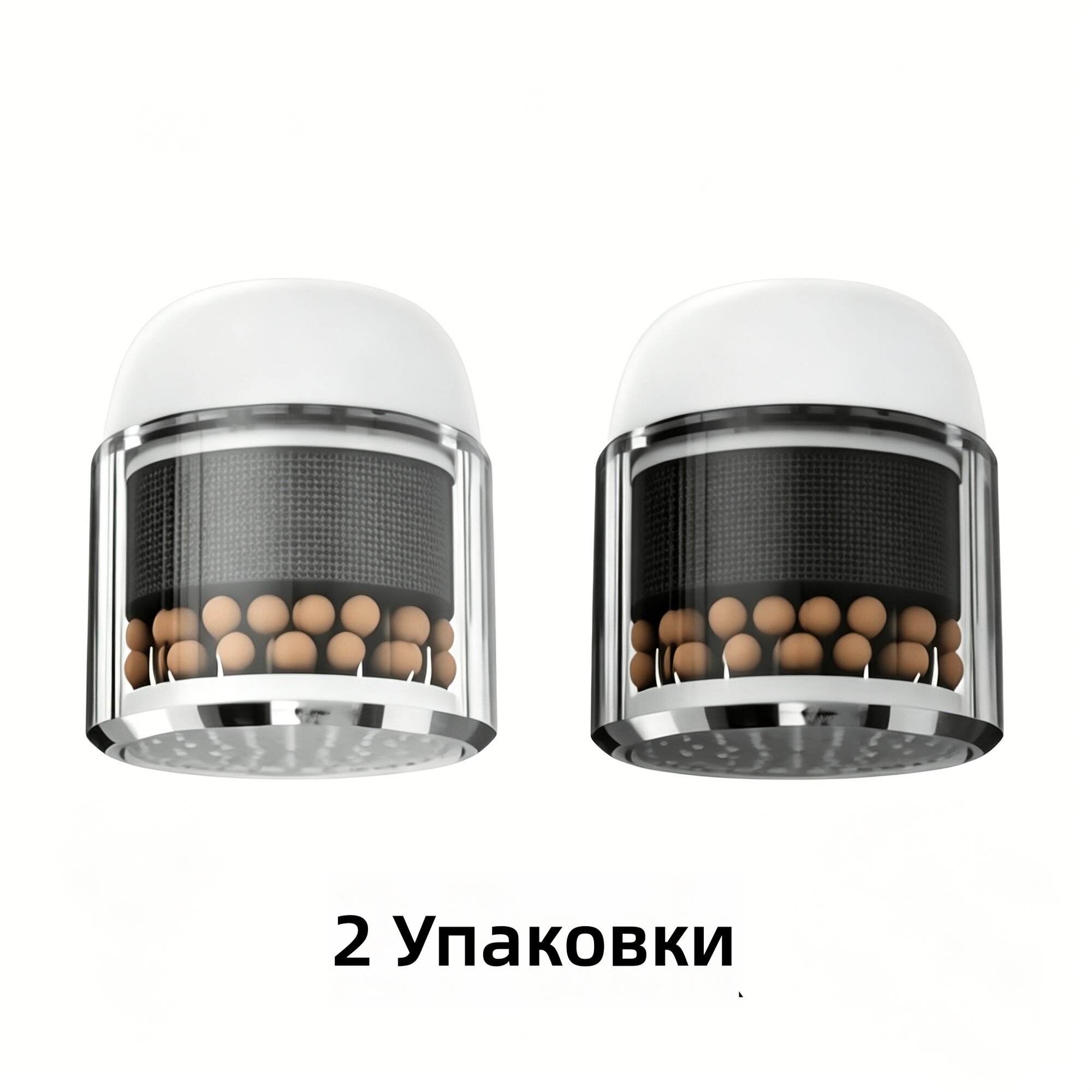 Фильтр-насадка на кран для очистки воды, 2 шт, съемный прозрачный картридж, анти-брызги, экономия воды, удаление хлора, для кухни, ванной, дома и путешествий