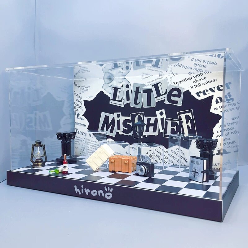 POP MART Hirono Small Mischievous Display Box Собранный стандартная версия без LED 41x21.5x24см Только коробка без