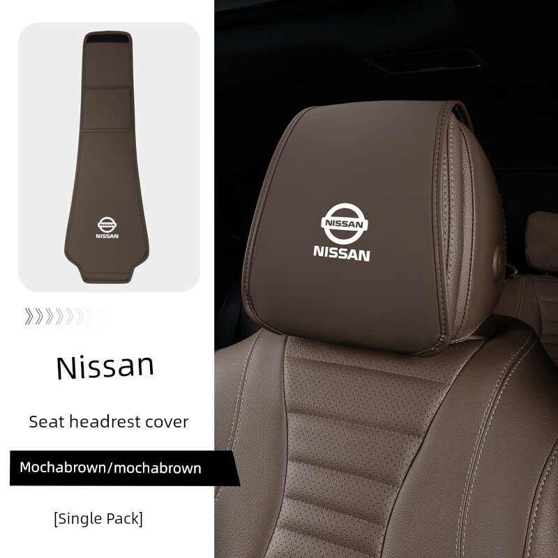 Чехол для подголовника сиденья автомобиля для моделей Nissan - Мокка-коричневый, один комплект (универсальная посадка