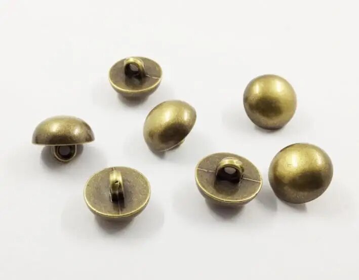 Пластиковые пуговицы в виде грибов 50 шт Коричневый, 11mm, Коричневый, bronze