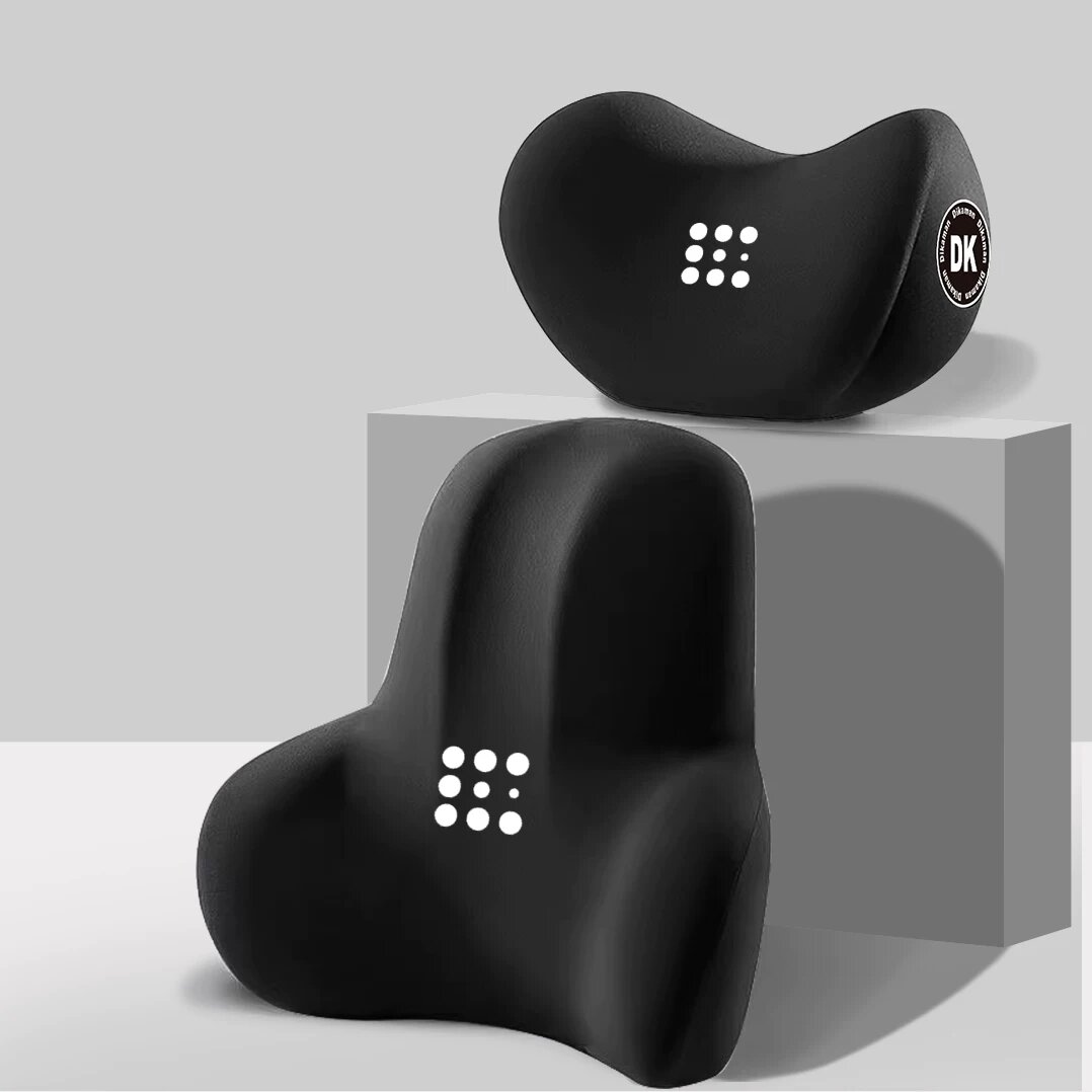 Синий электрический E5/E5 Plus комплект подушки для шеи и поясницы, черная, удобный набор для сидений авто