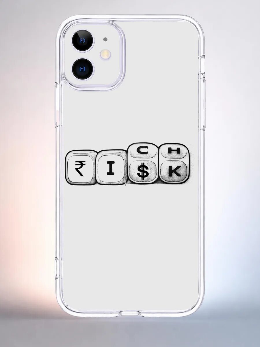 Чехол iPhone 11 risk rich кубики силиконовый прозрачный