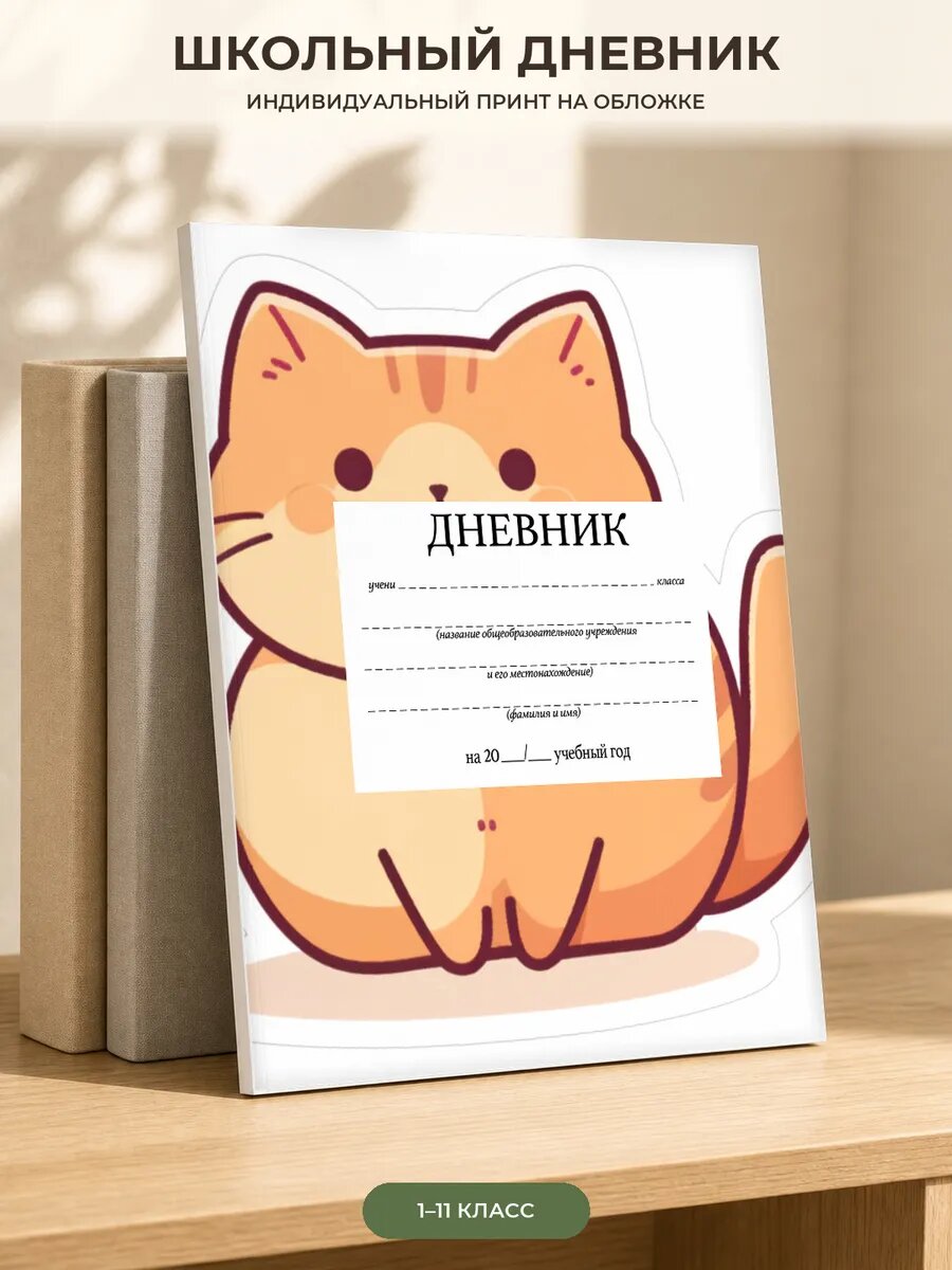 Школьный дневник с милыми котиками