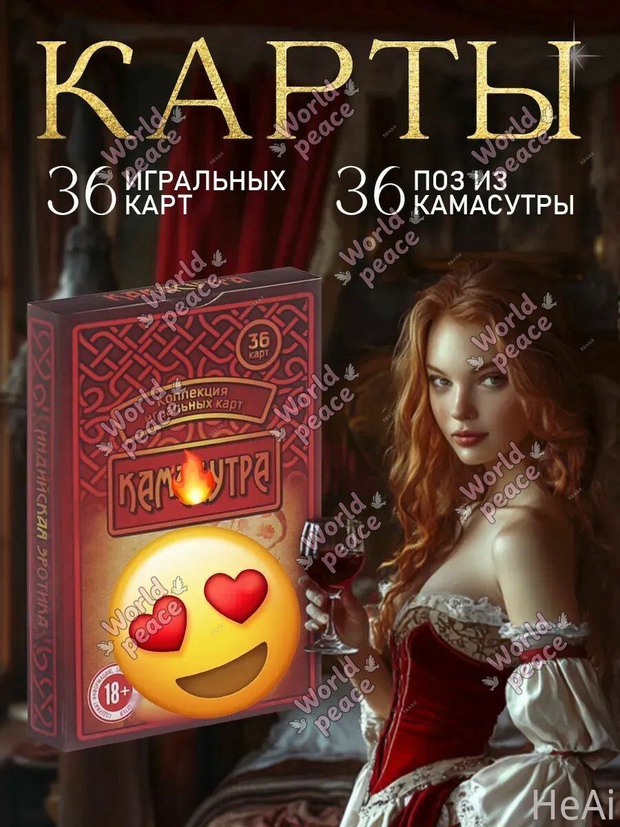 Игральные 36 карт Камасутра настольная взрослая игра, 18+ эротическая карточная