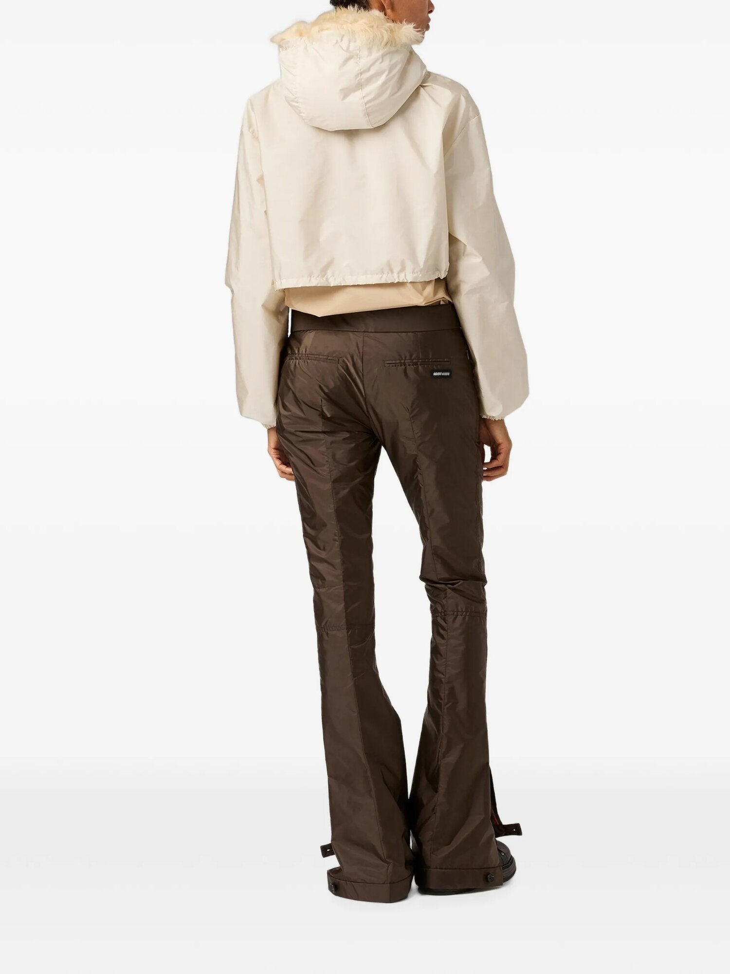 Куртка Miu Miu Technical fabric and shearling windbreaker, размер 42 — фото 1