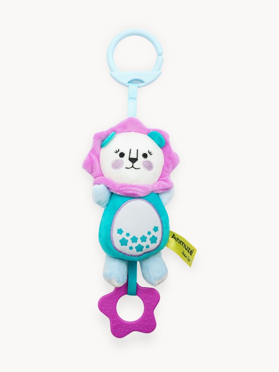 Мягкая погремушка-шуршалка с грызунком Лев