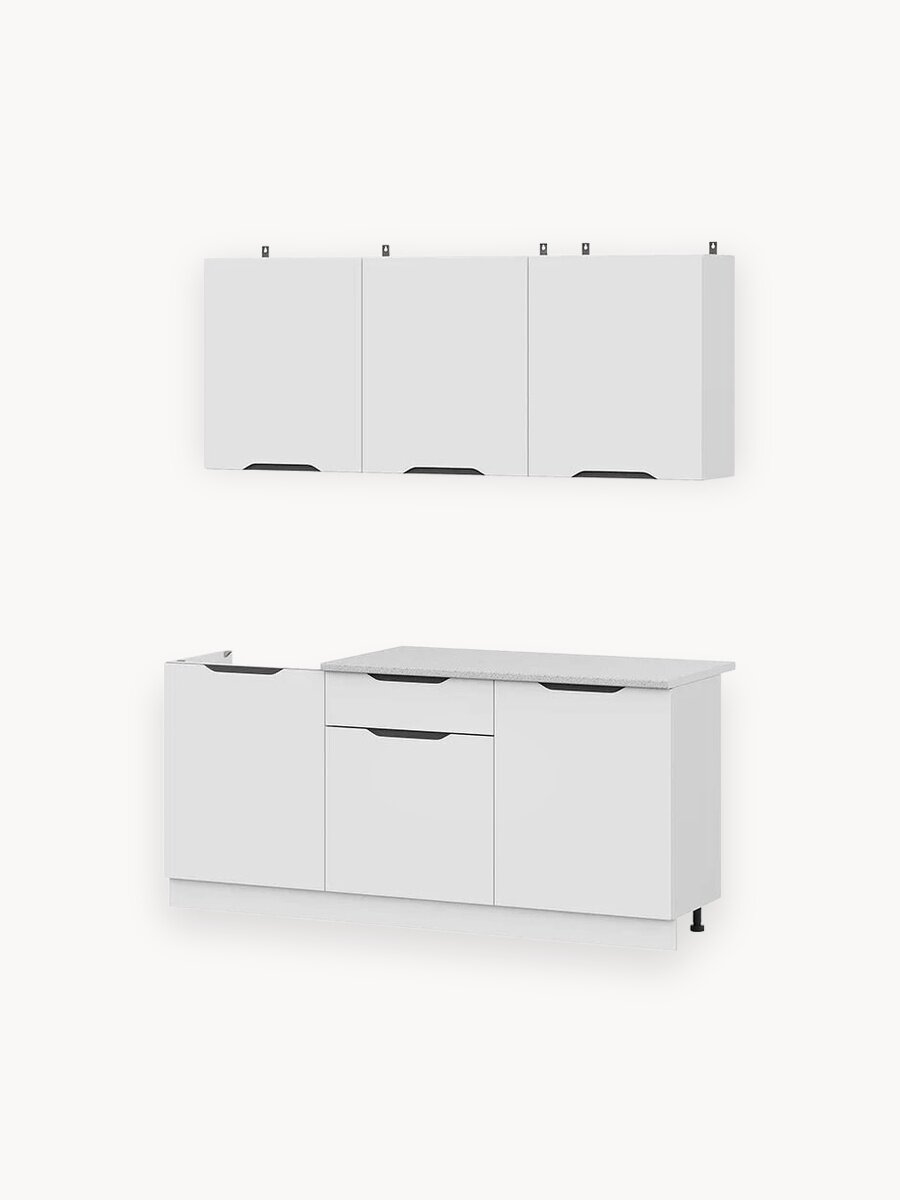 Кухонный гарнитур Кайли 1,8 белый/белый (Интерьер Центр)