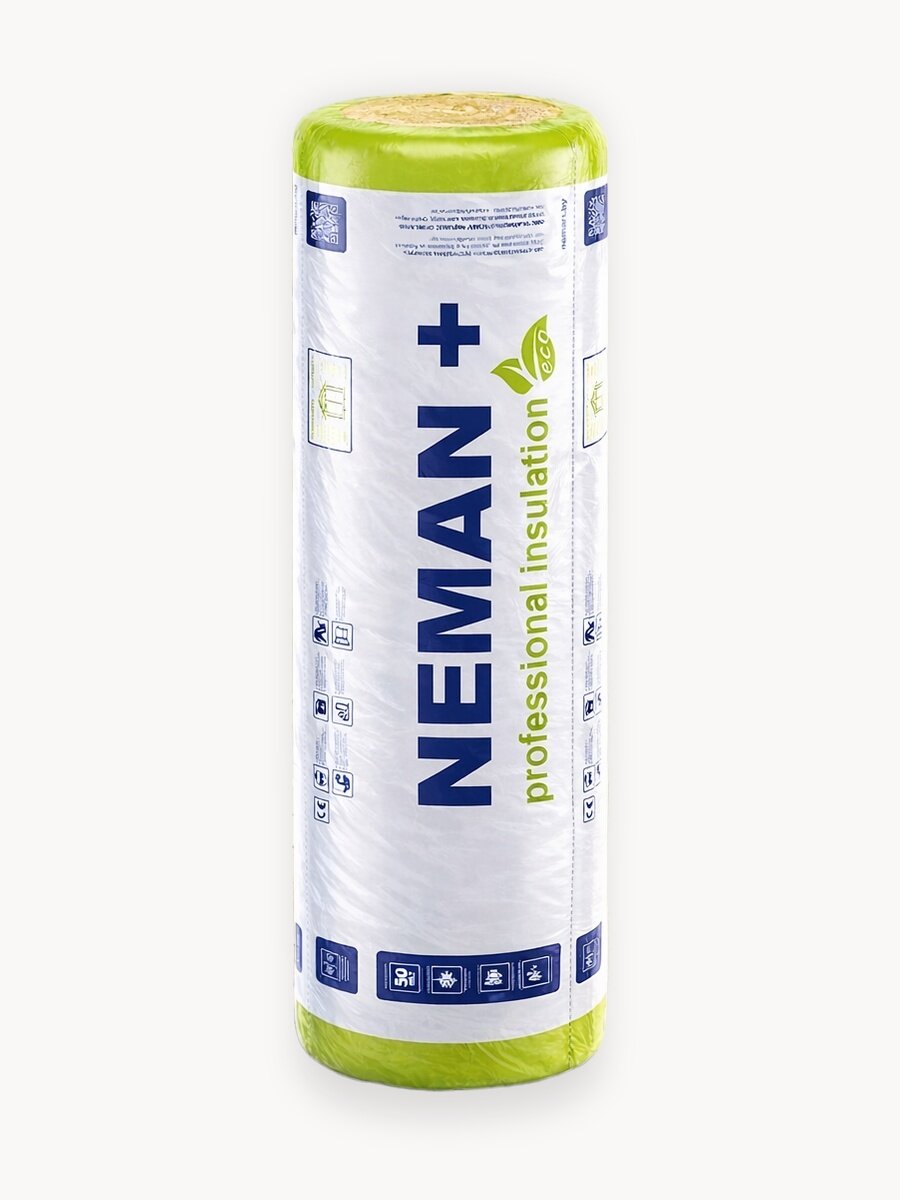 Утеплитель в рулоне 15 шт 225м2 минеральная вата 50мм Неман + для стен, кровли, перекрытий