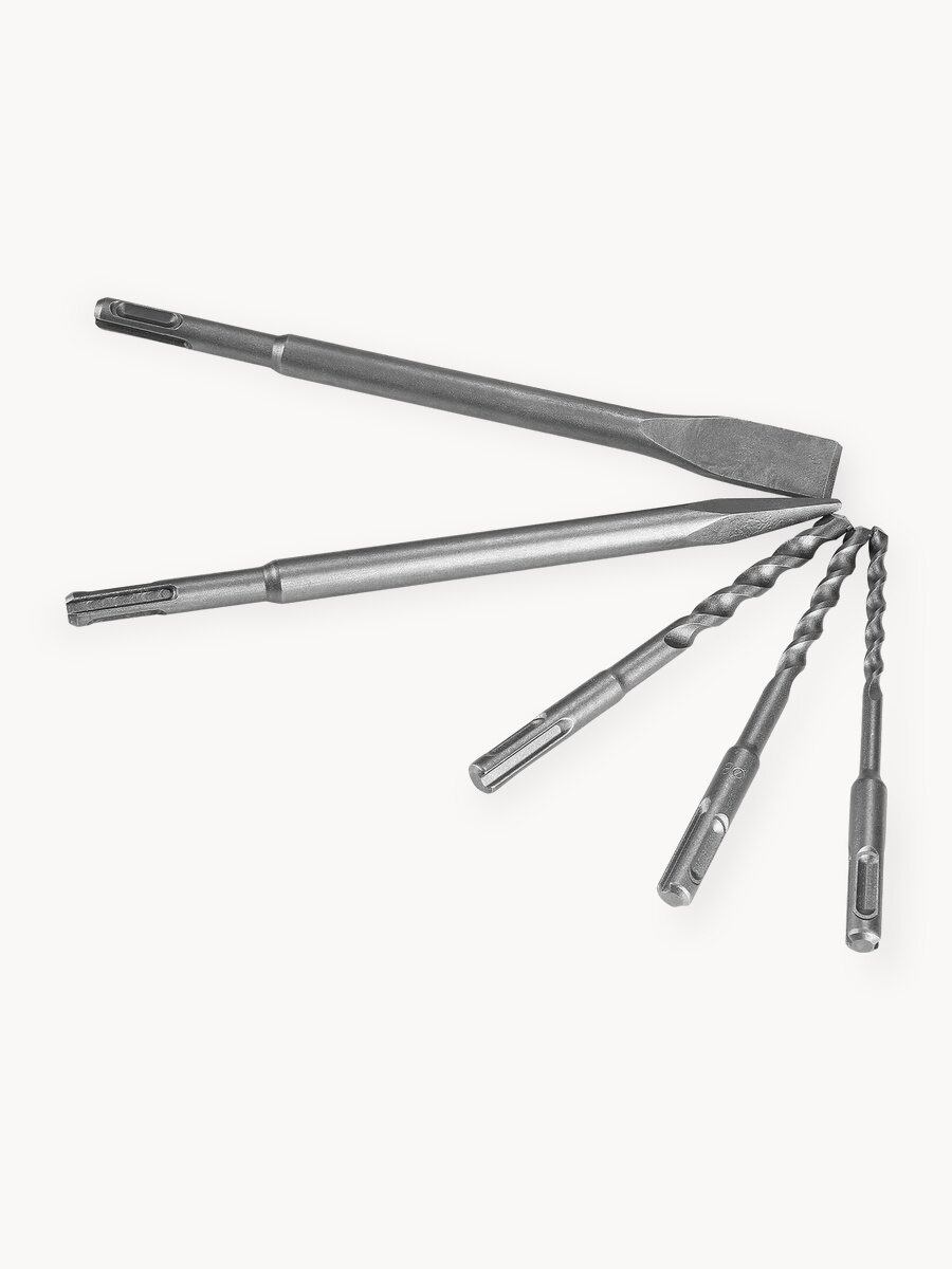 Набор буров для перфоратора по бетону sds plus (1, 6-13 мм), 5 шт