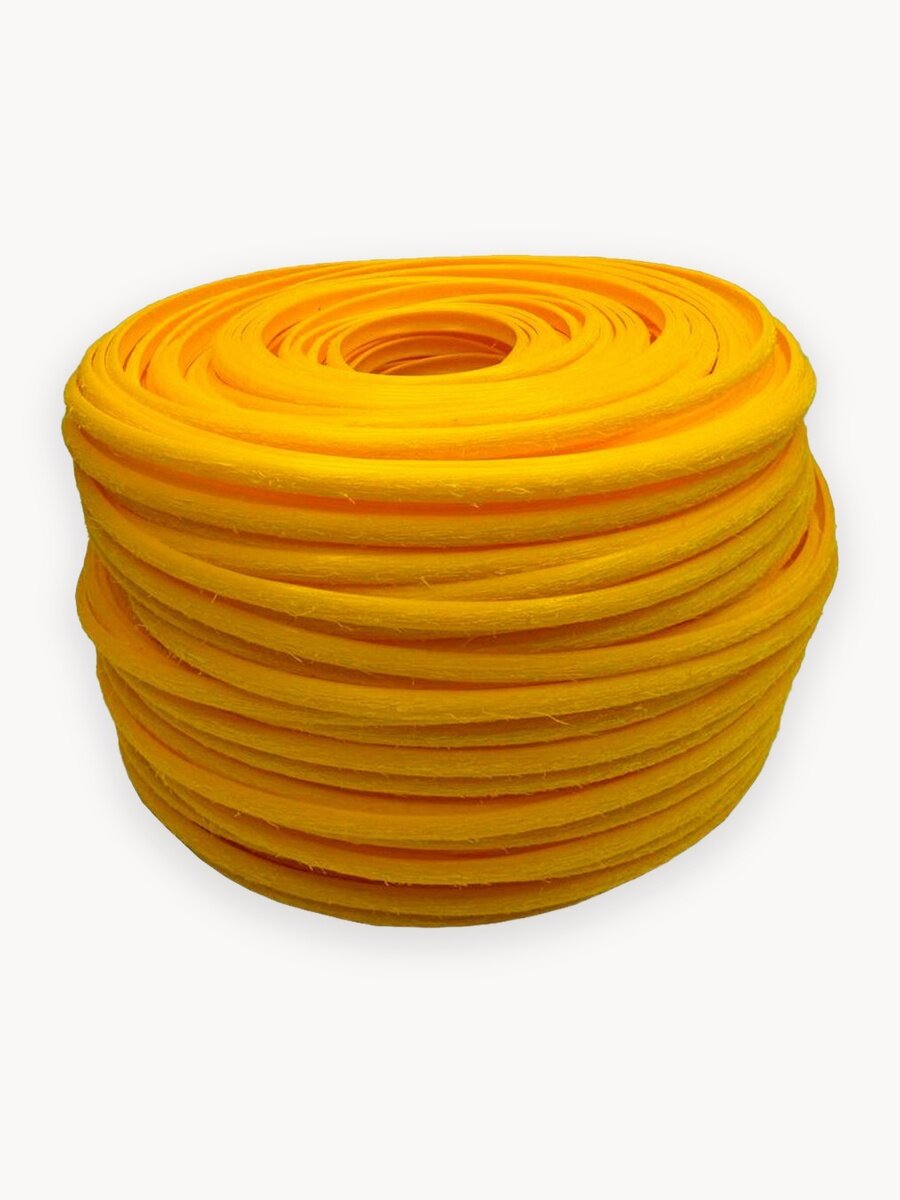 Полиротанг, ротанг для плетения цвет Желтый шлиф 100 м