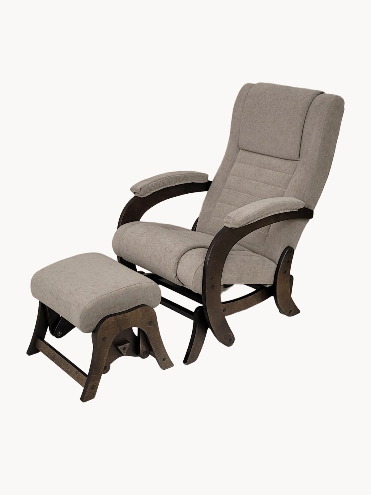 Кресло-качалка Wood Space "Лорд", дизайнерское, с пуфом-качалкой, для кабинета и гостиной, с накладками на подлокотники