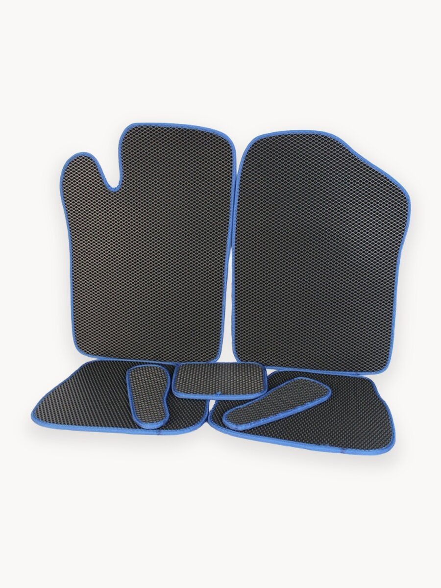 Ева ковры ВАЗ 2114 (коврики VAZ) синий кант