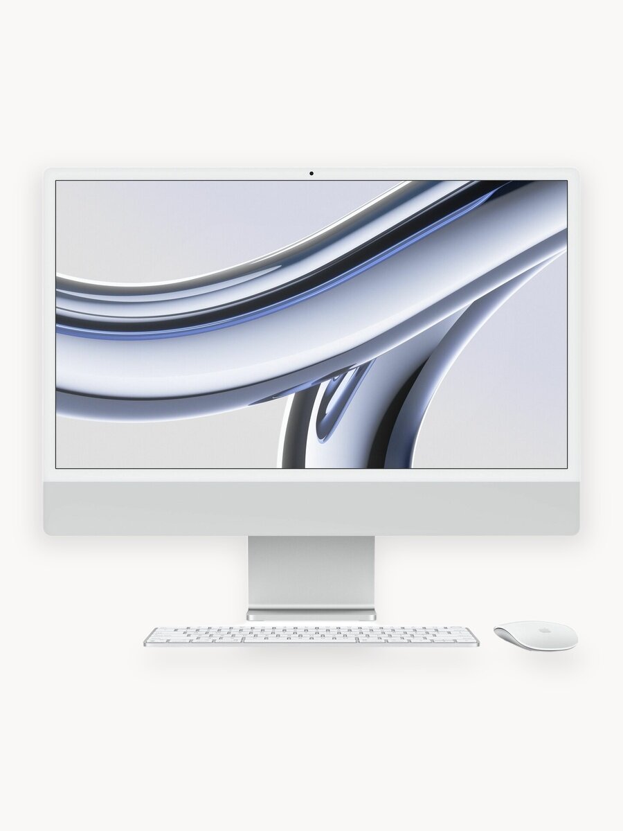 Моноблок Apple iMac 24" M3 4.5K Retina Display, 8C CPU, 10C GPU, 16GB RAM, 512GB SSD, Silver (серебристый), Русская клавиатура, Z19U000BL
