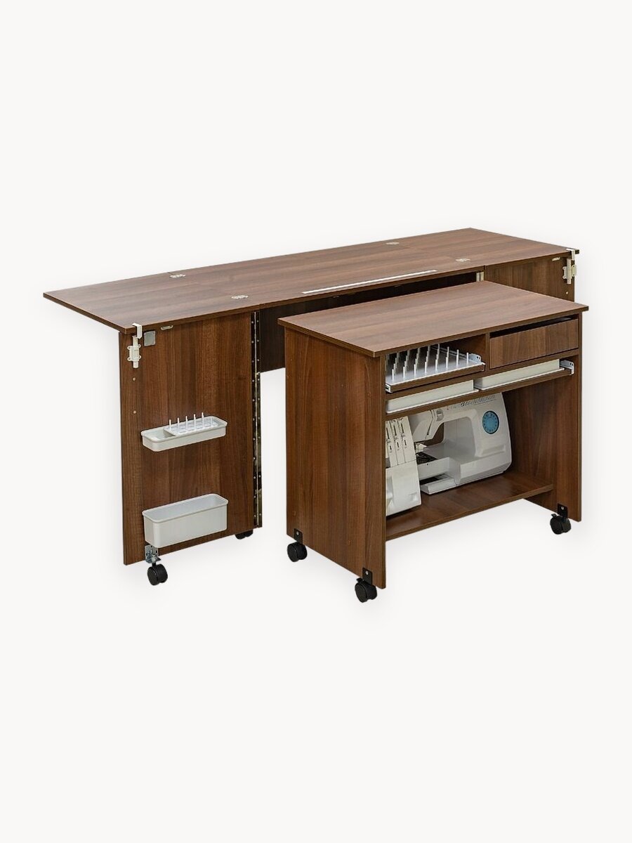 Стол-трансформер для швейной машины и оверлока Комфорт-7 (Файнлайн белый)