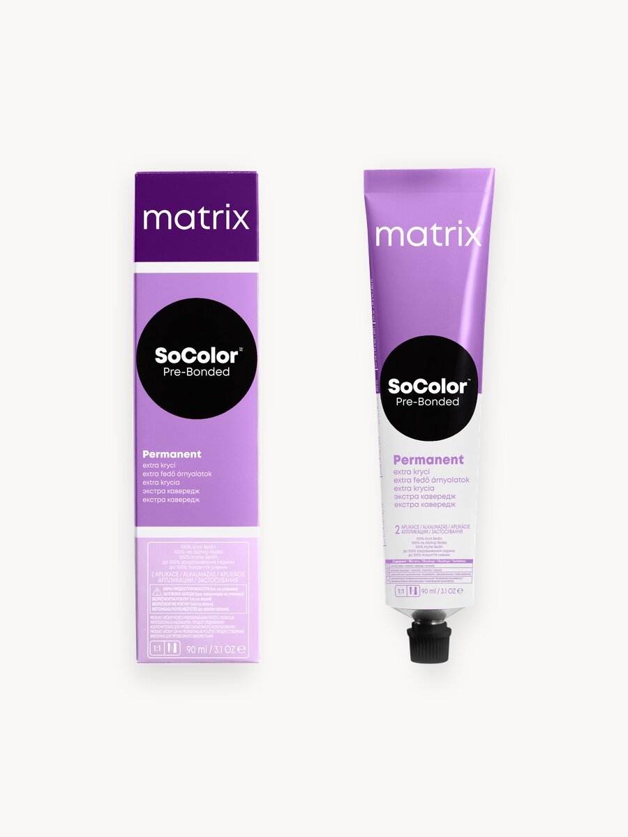 Matrix SoColor Pre-bonded стойкая крем-краска для седых волос Extra coverage, 506M темный блондин мокка, 90 мл