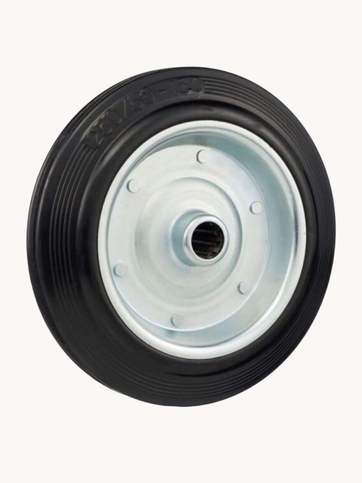 Колесо Стелла-техник 4000-250, под ось 20мм, диаметр 250мм, грузоподъемность 210кг, резина, металл