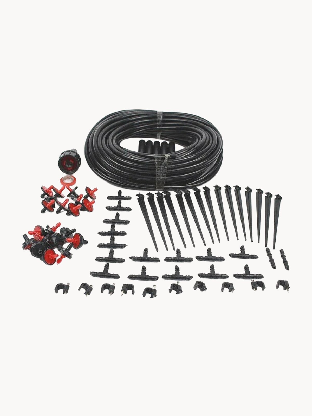 Капельный полив для теплицы, кашпо, открытого грунта, Набор для капельного полива до 23 метров, Микро-ирригационная система, 71 деталь.